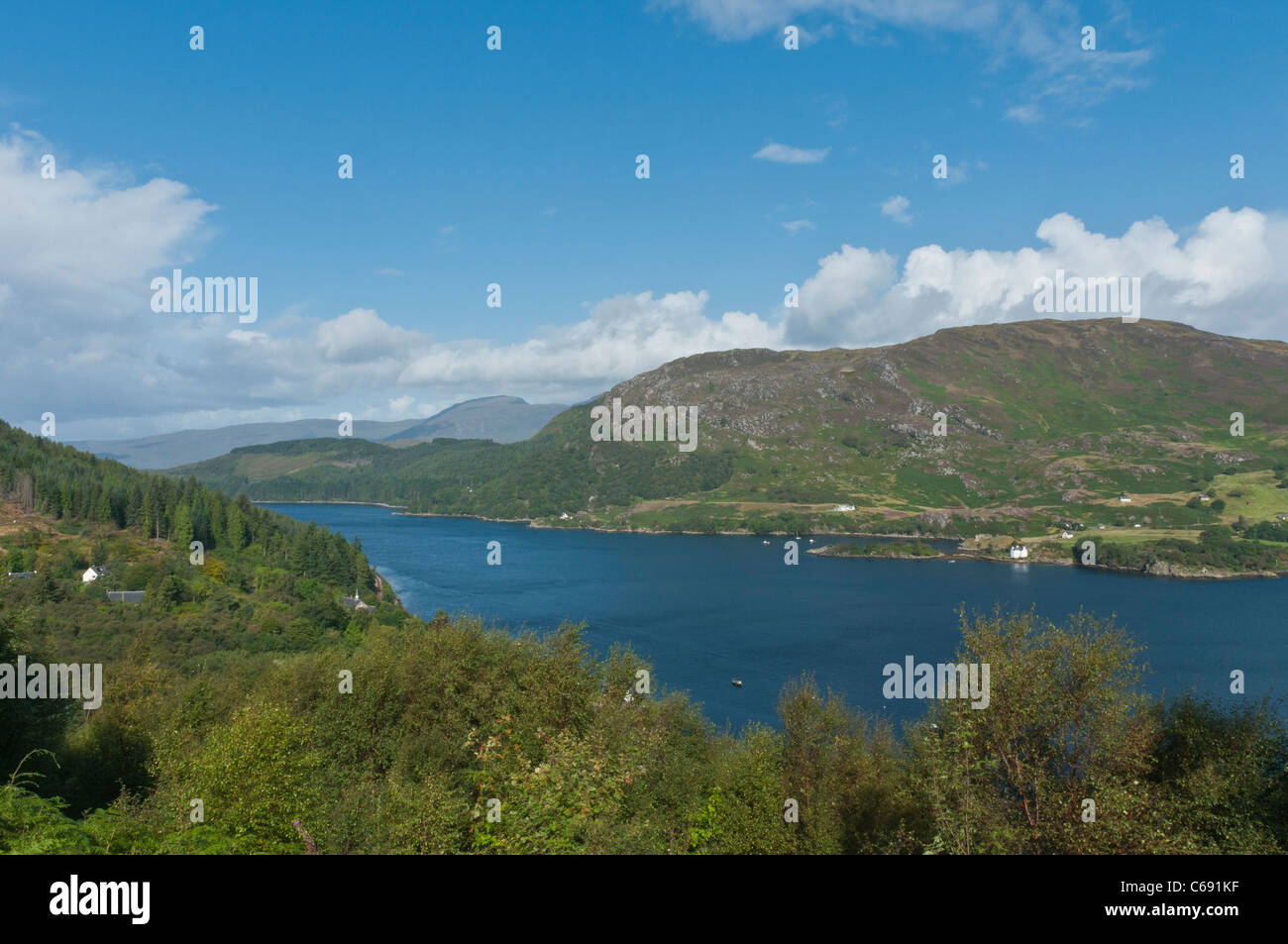 View along Loch Carron above Stromeferry Highland Scotland Stock Photo ...
