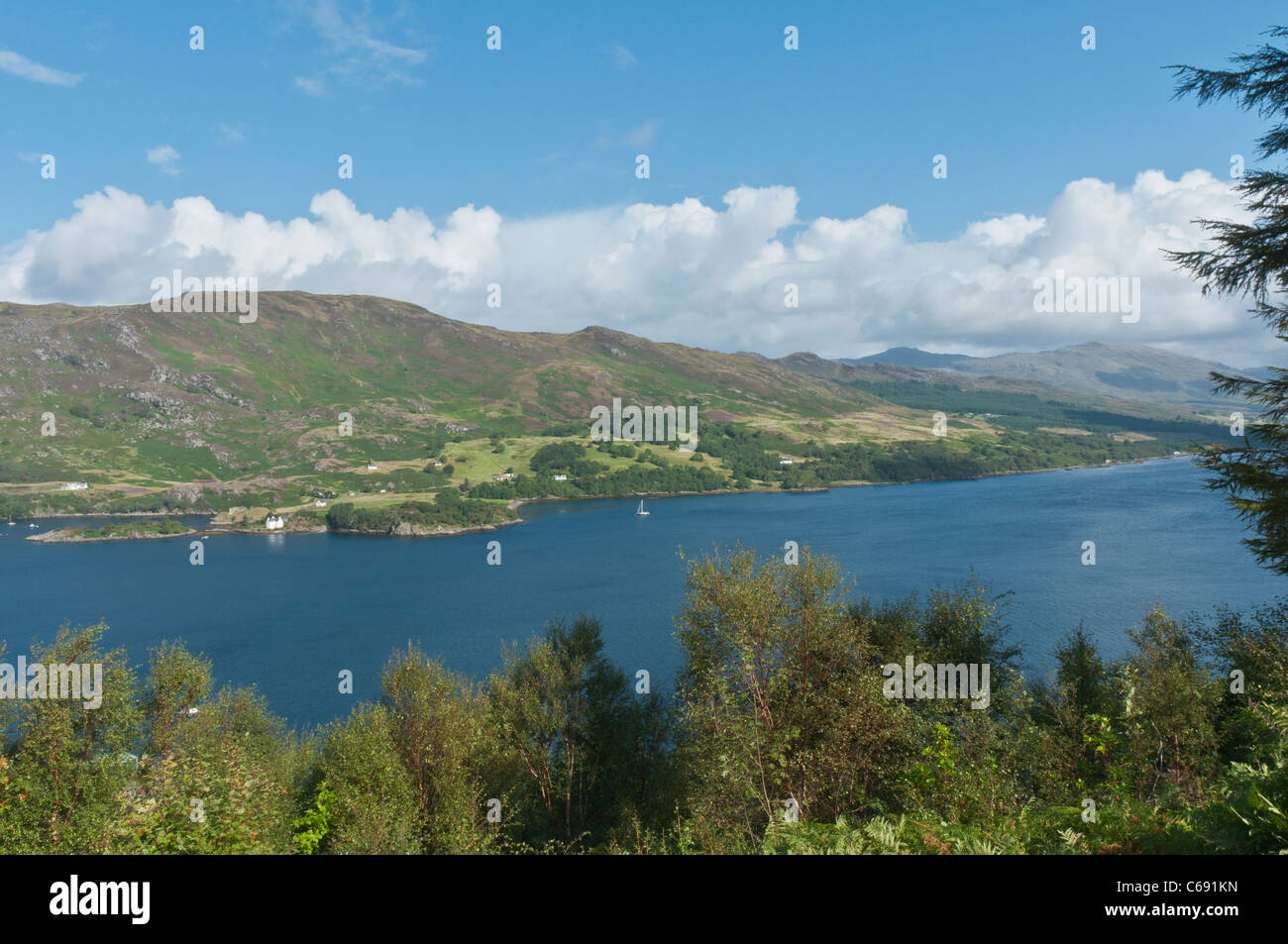 View along Loch Carron above Stromeferry Highland Scotland Stock Photo ...