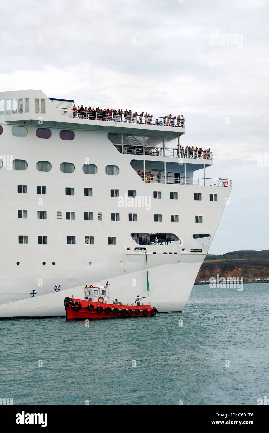 Cruise ship arrival at Noumea harbor Stock Photo - Alamy
