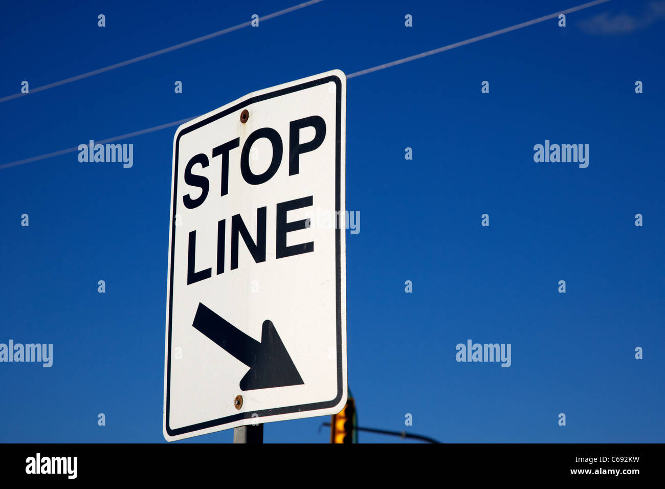stop line sign at road junction intersection Saskatoon Saskatchewan ...