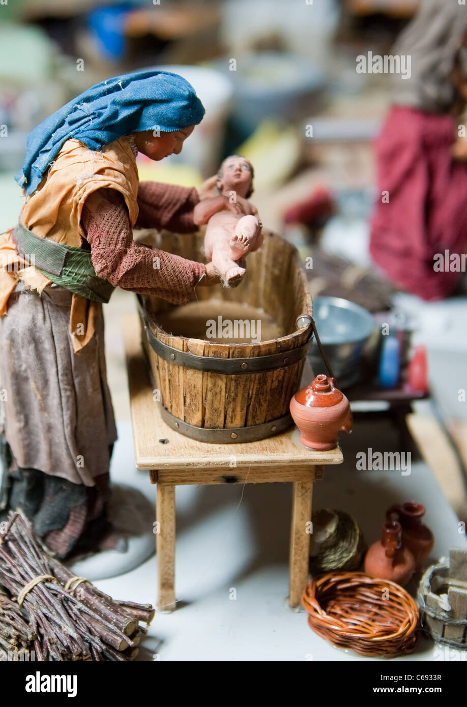 A figurine in the Nativity at Basilica dei Frari, Venice, Italy Stock ...