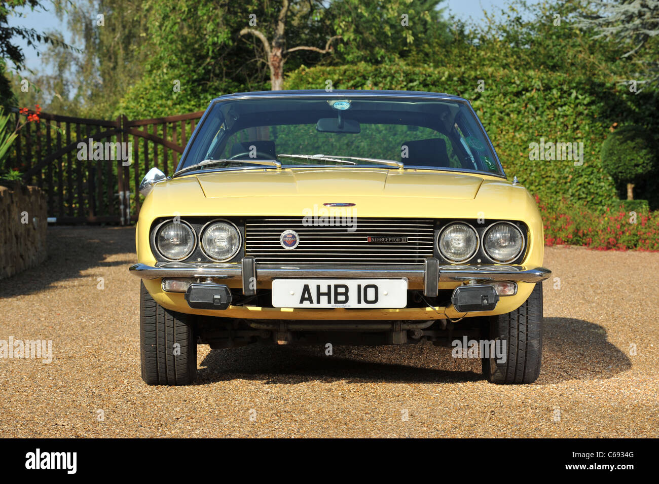 1974 Jensen interceptor 3 2 door british sports car in yellow Stock ...