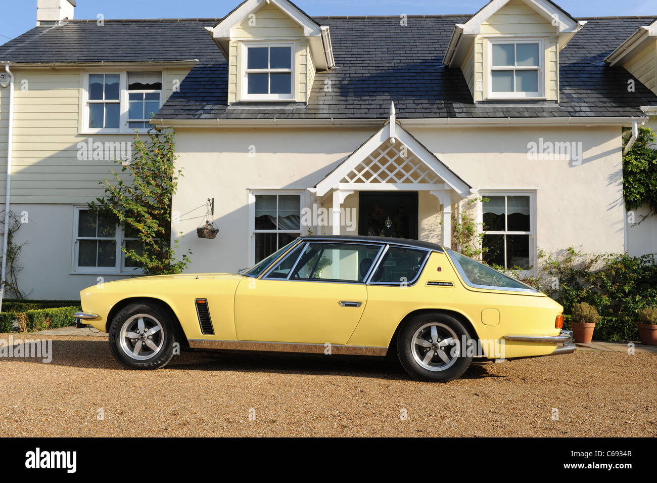 1974 Jensen interceptor 3 2 door british sports car in yellow Stock ...