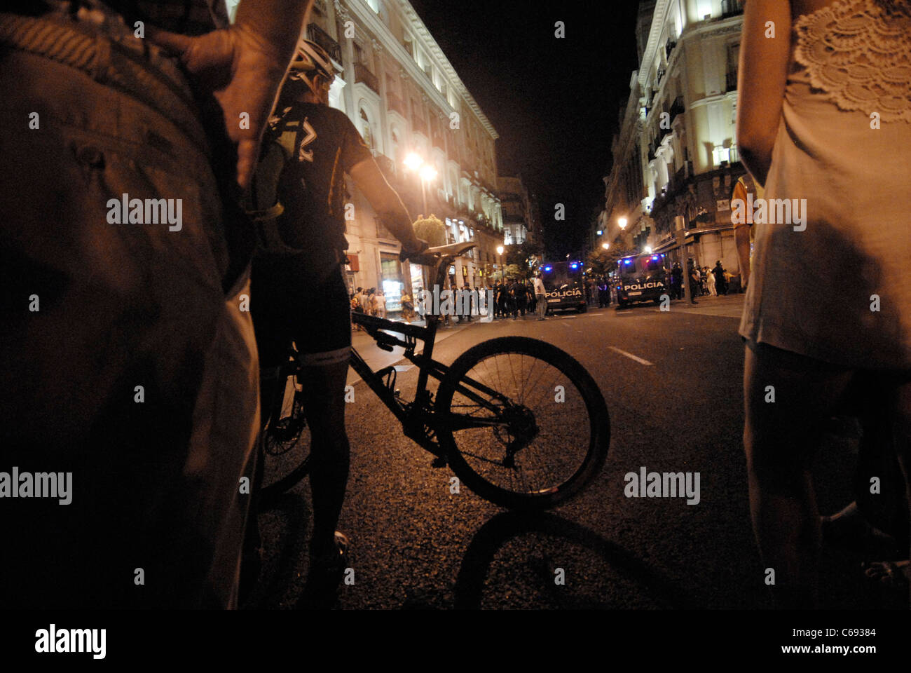 Police closes a street to avoid riots Stock Photo - Alamy