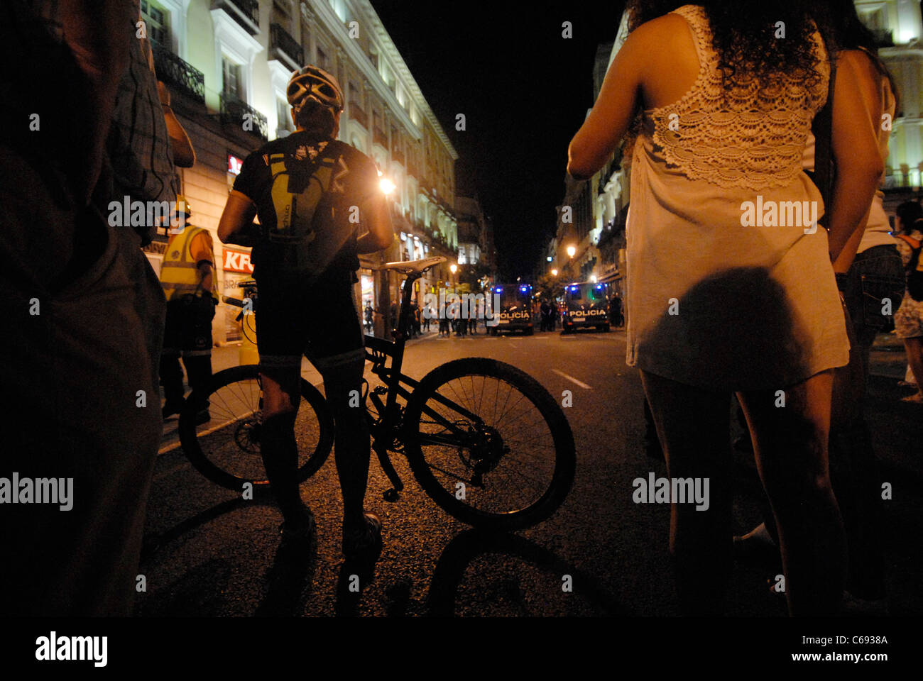 Police closes a street to avoid riots Stock Photo - Alamy