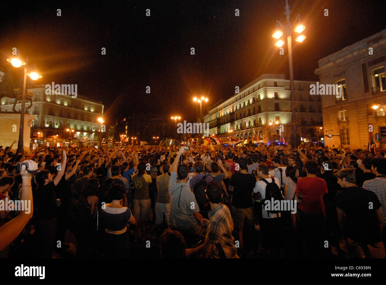 Lay protests in Madrid against World Youth Day Stock Photo - Alamy