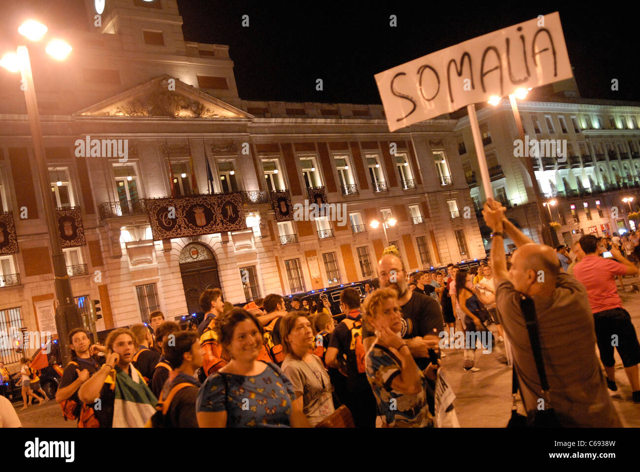 Lay protests in Madrid against World Youth Day Stock Photo - Alamy
