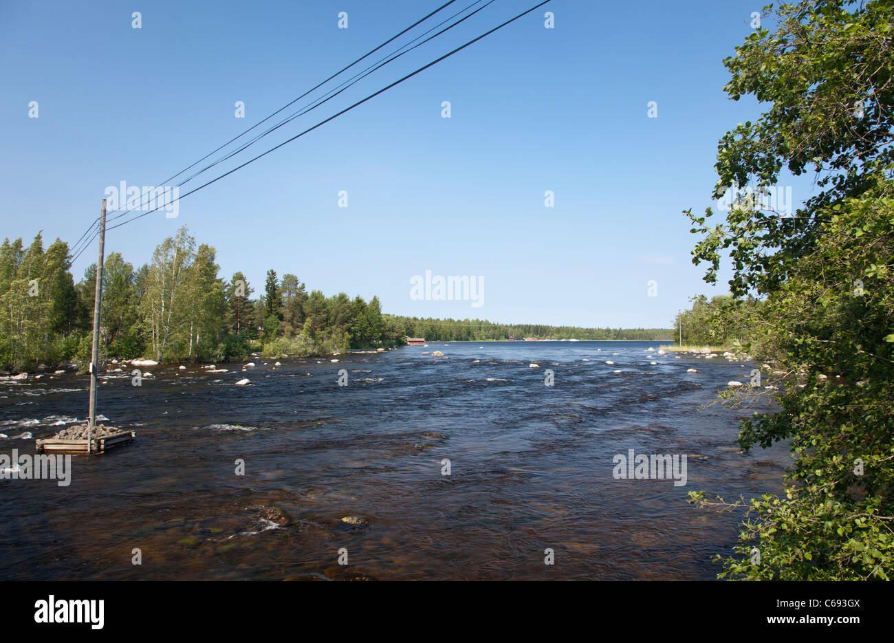 Electricity wires over water hi-res stock photography and images - Alamy