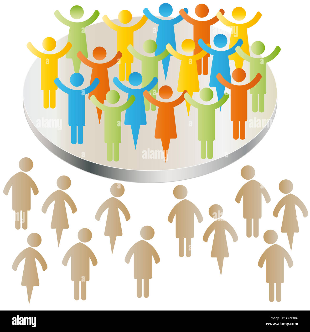 Sad peoples exclusion with group Stock Photo - Alamy