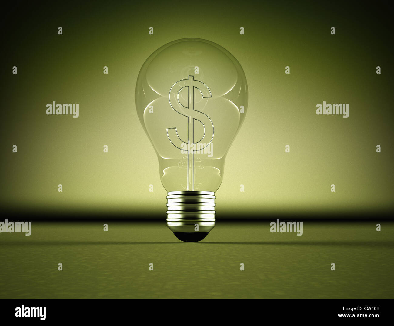 Light bulb with dollar sign Stock Photo - Alamy