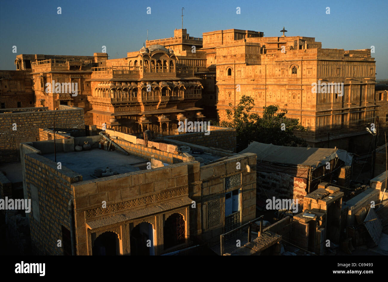 The Raj Mahal (Jaisalmer Palace), Jaisalmer, Rajasthan, India Stock ...