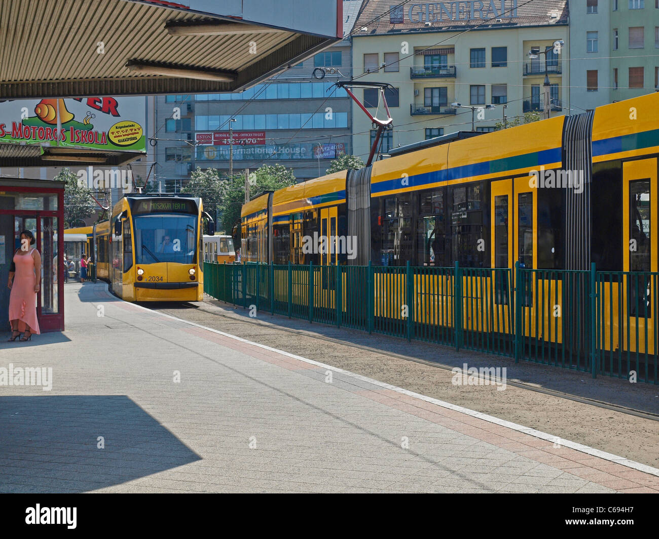 Moscow Square transit hub on the Buda side of Budapest, Hungary Stock ...