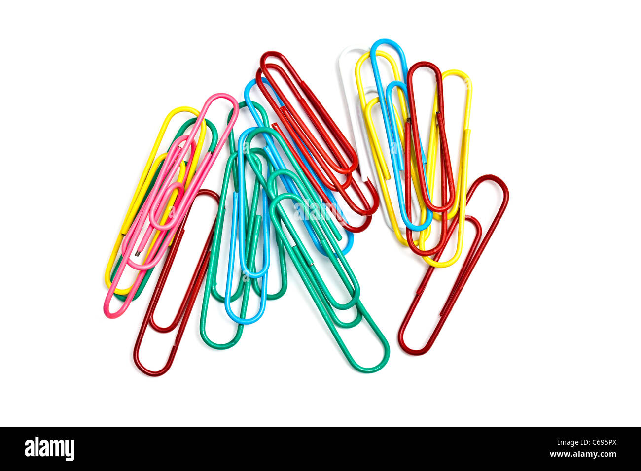 Colorful paper clips isolated on white background Stock Photo - Alamy