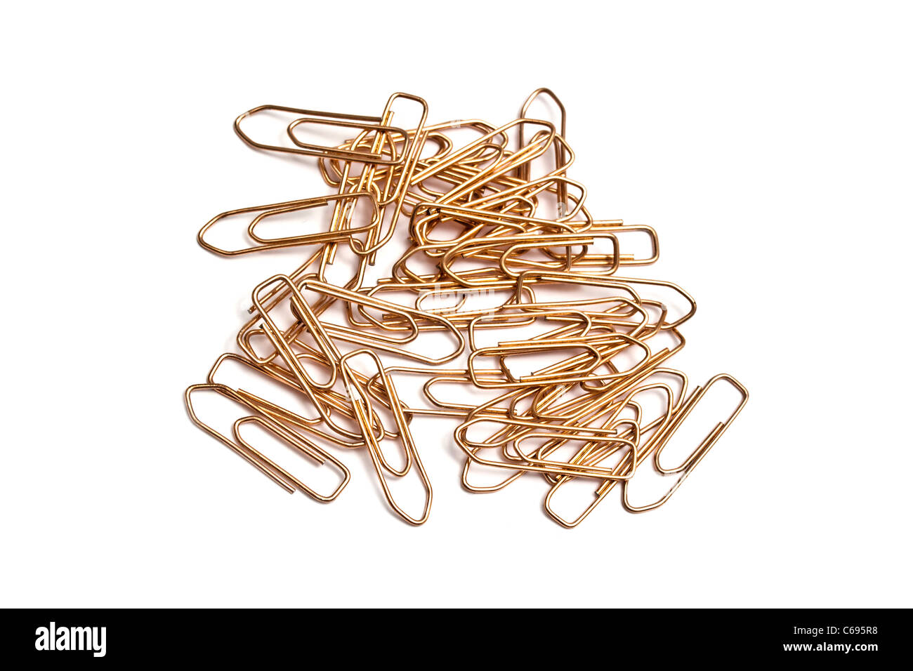 Group of paperclip close up on white background Stock Photo - Alamy