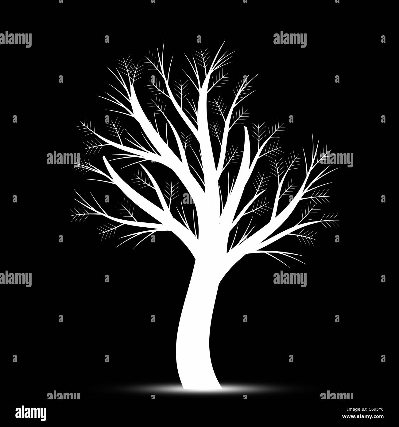Beautiful art tree isolated on black background Stock Photo - Alamy