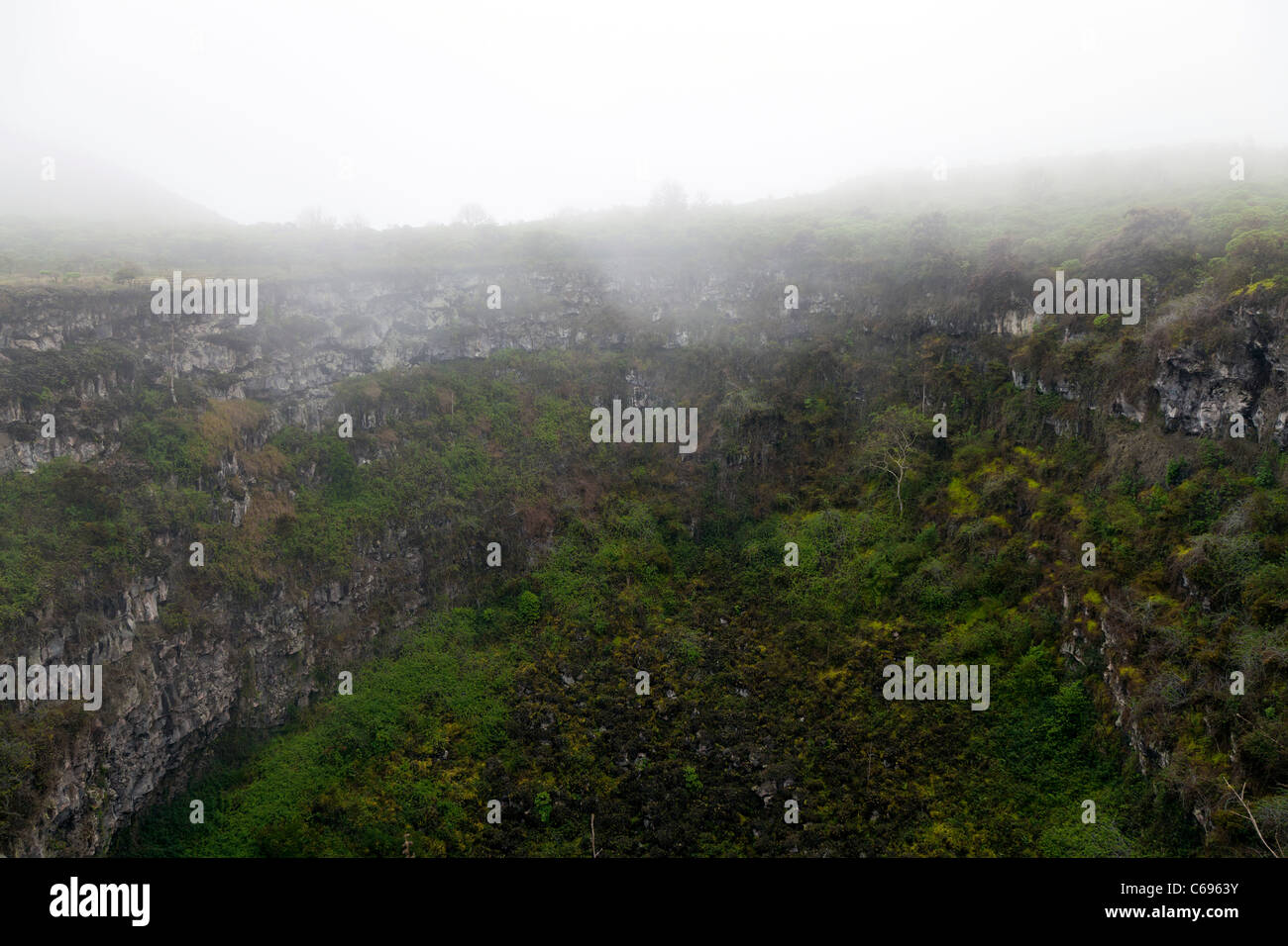 Clouds over the sunken craters of Los Gemelos at Santa Rosa Highlands ...