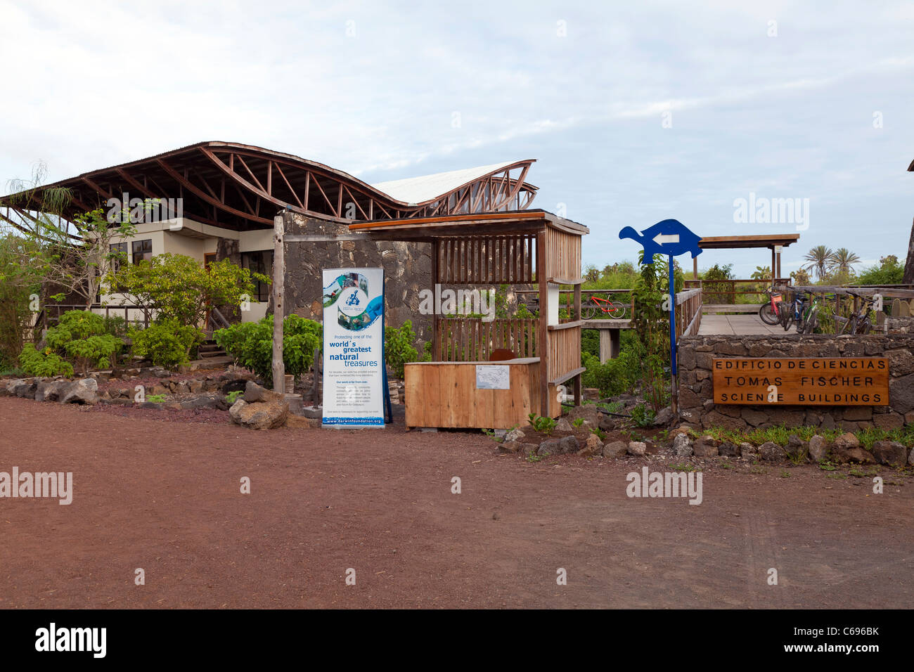 Entrance to the Charles Darwin Research Station at Santa Cruz ...