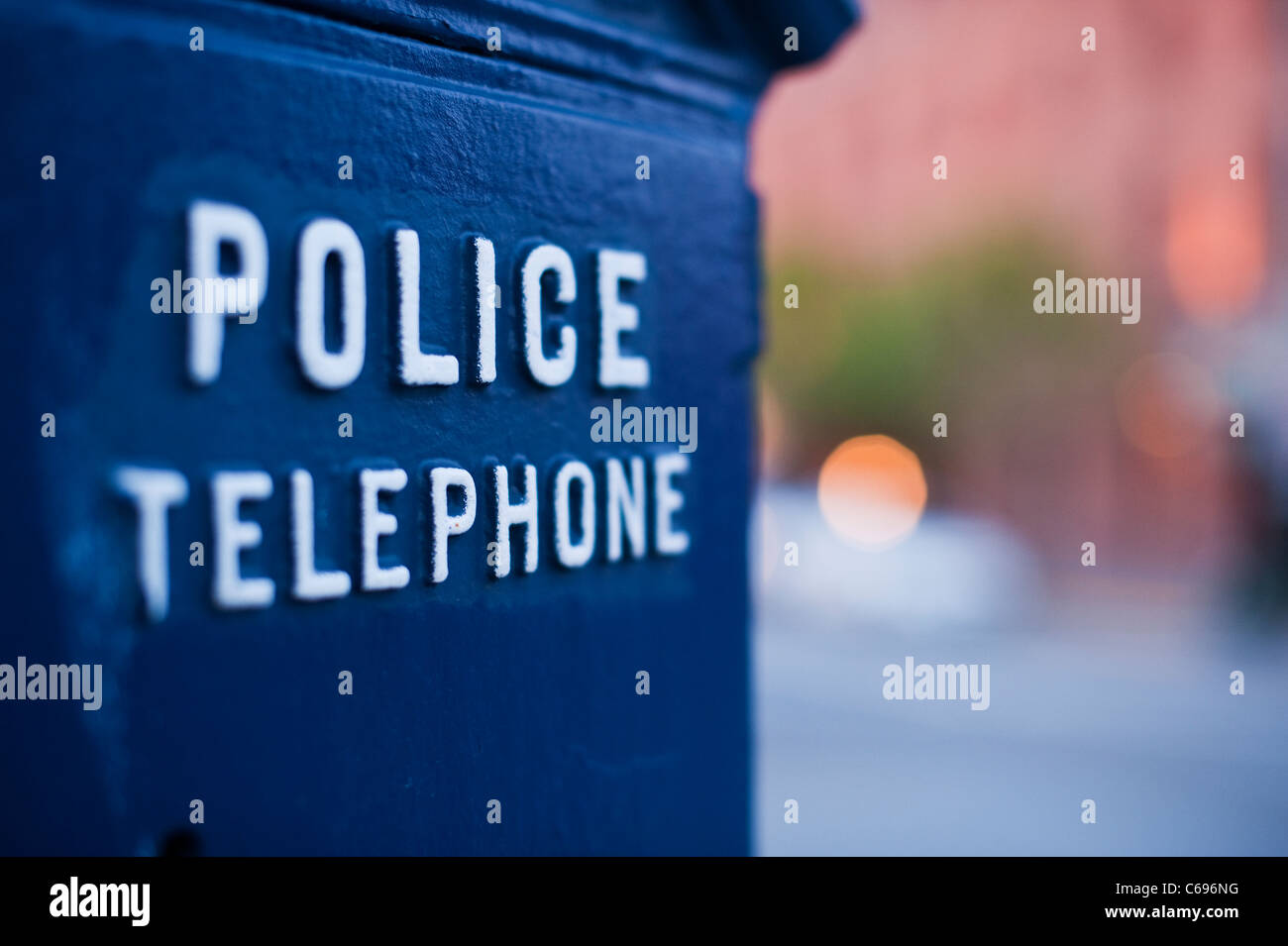 A public 'Police Telephone' box situated in San Francisco, California ...