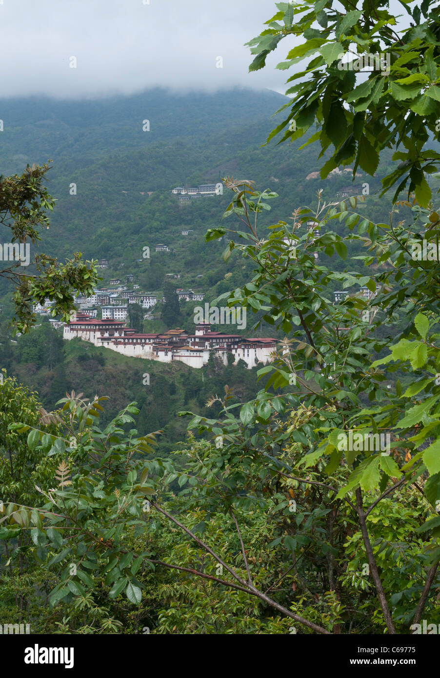 view of the Dzong in Trongsa. bhutan Stock Photo - Alamy