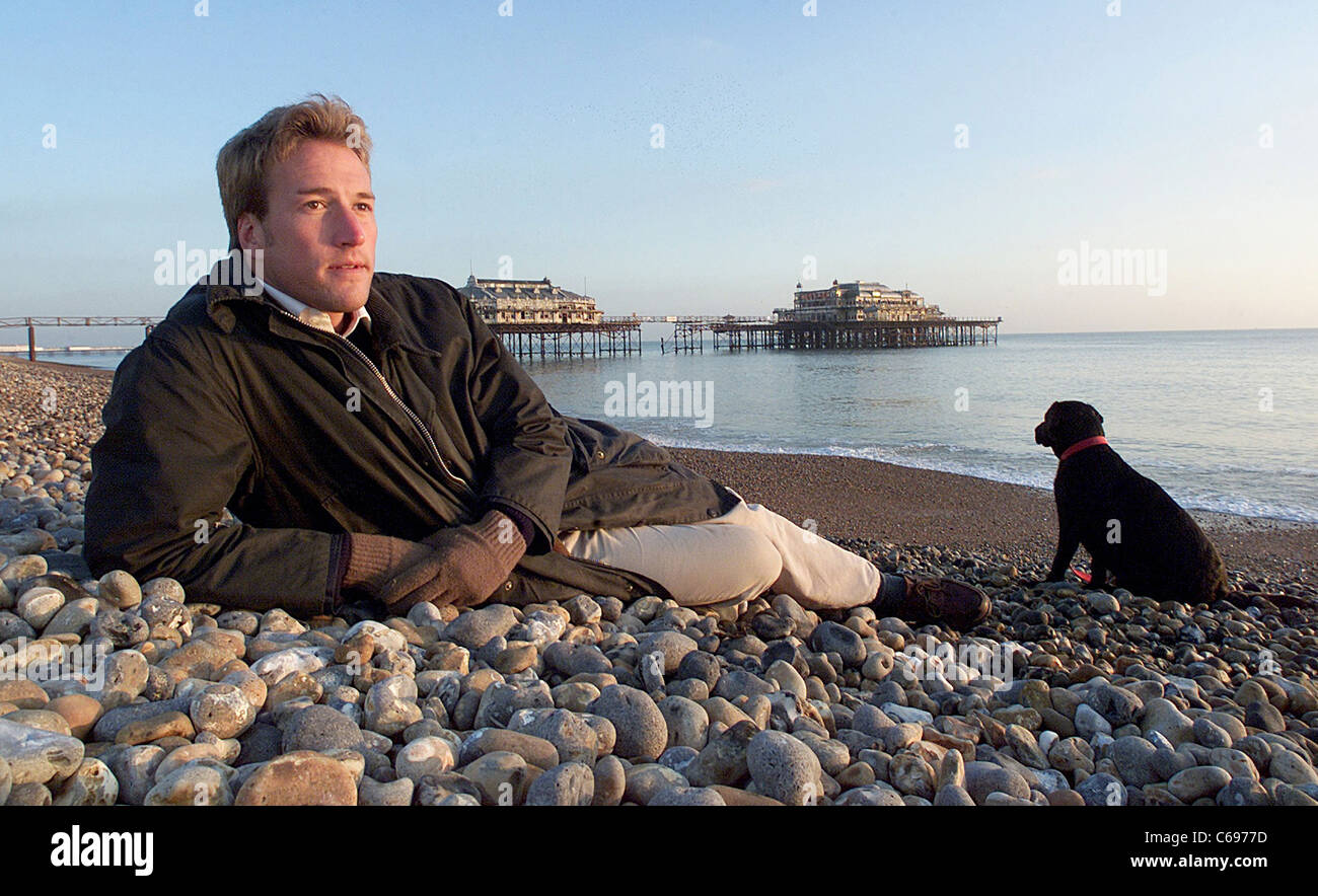 Ben Fogle with his dog Inka on his return from appearing in the series ...