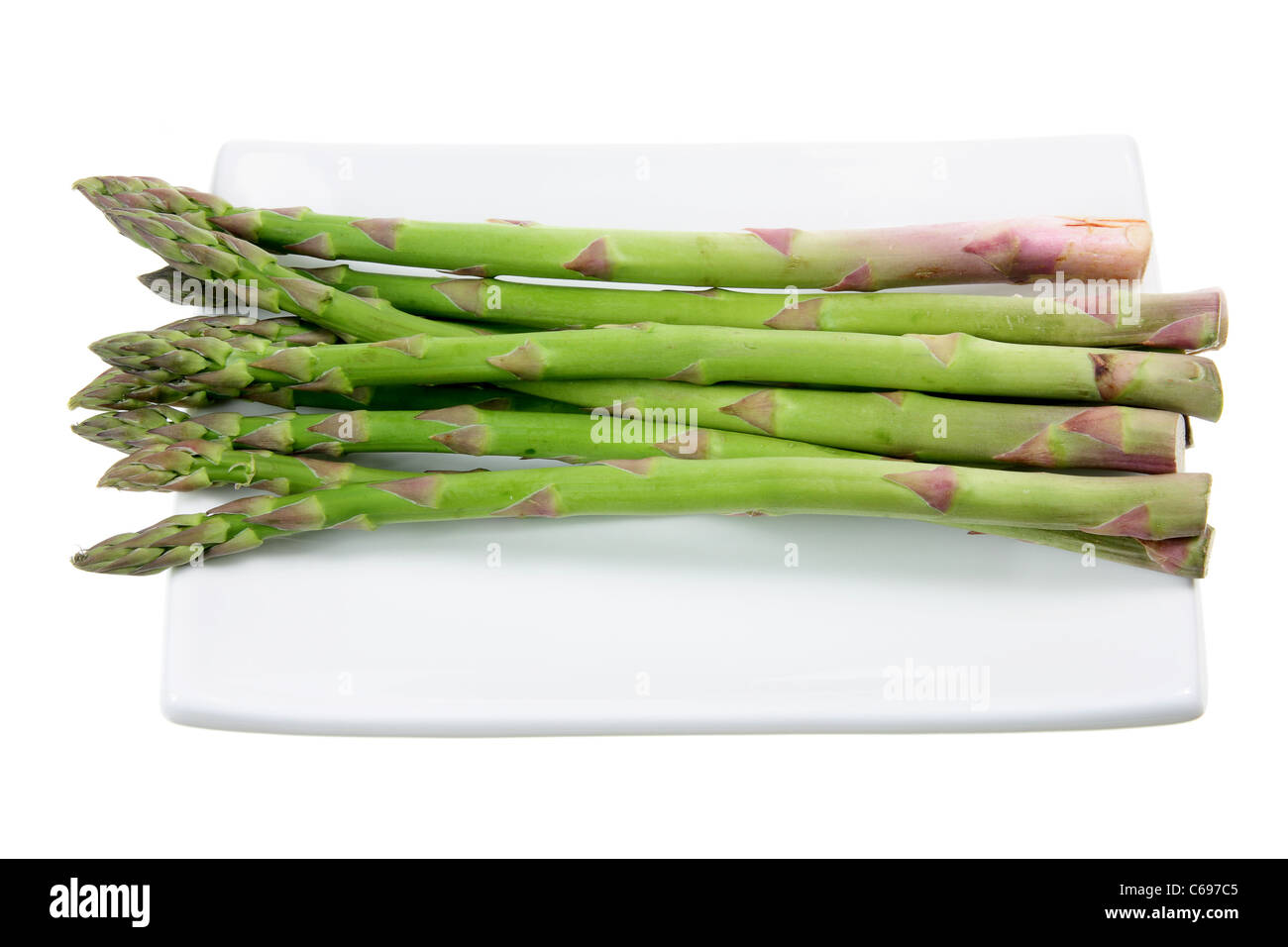 Asparagus on Plate Stock Photo - Alamy
