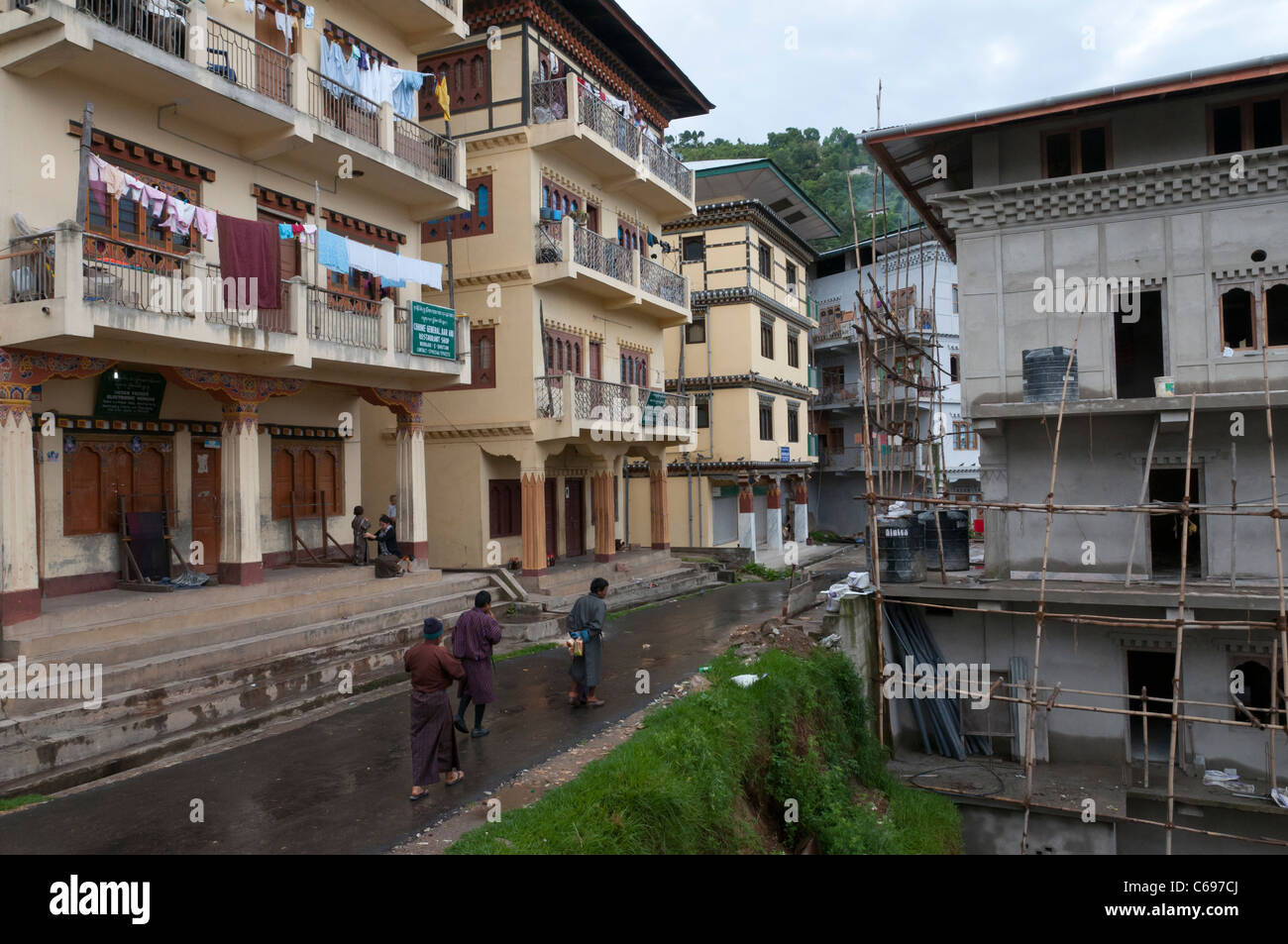 New housing projects in the city of Mongar. Bhutan Stock Photo - Alamy