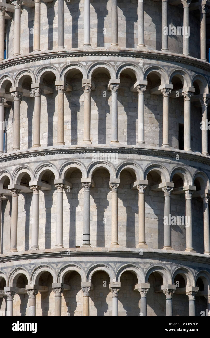 Architectural detail of Leaning Tower of Pisa, Italy Stock Photo - Alamy