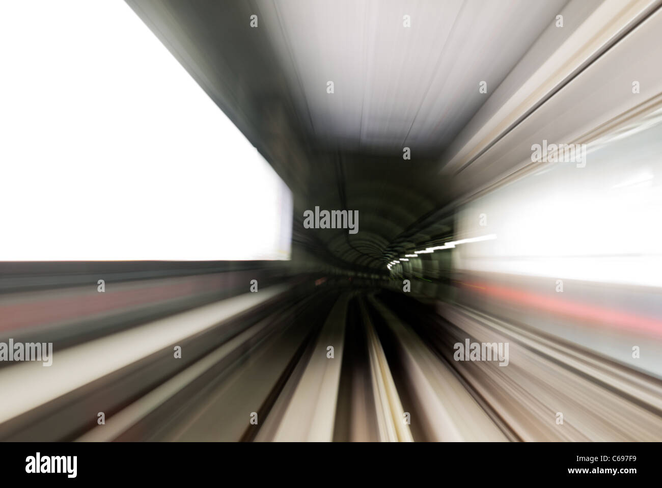 Train moving in subway tunnel Stock Photo - Alamy