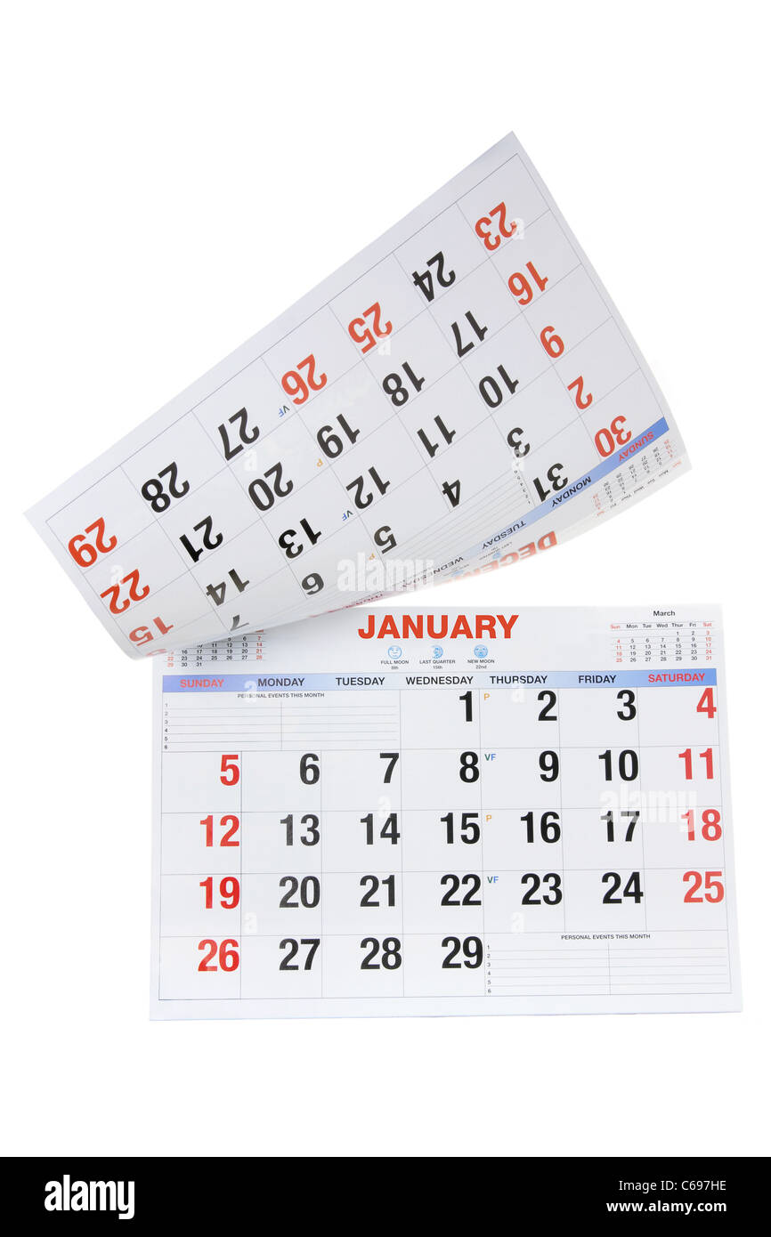 Calendar with date Cut Out Stock Images & Pictures - Alamy