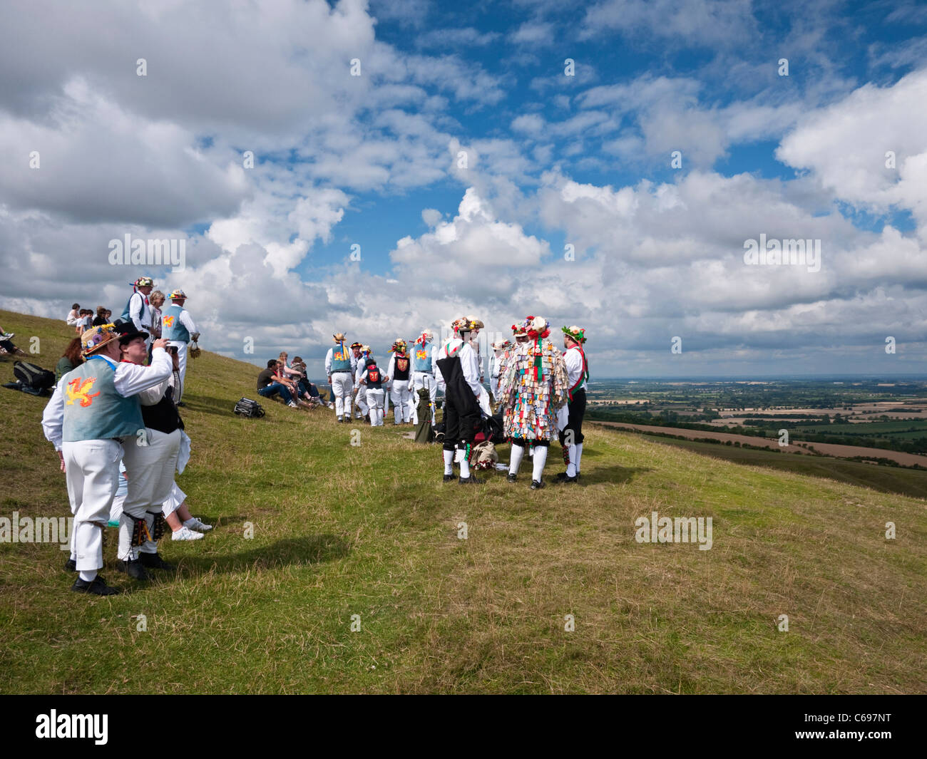 Icknield Way Morris men perform with Kennet Morris men on White Horse ...