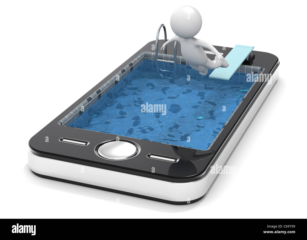 Jumping in pool phone hi-res stock photography and images - Alamy