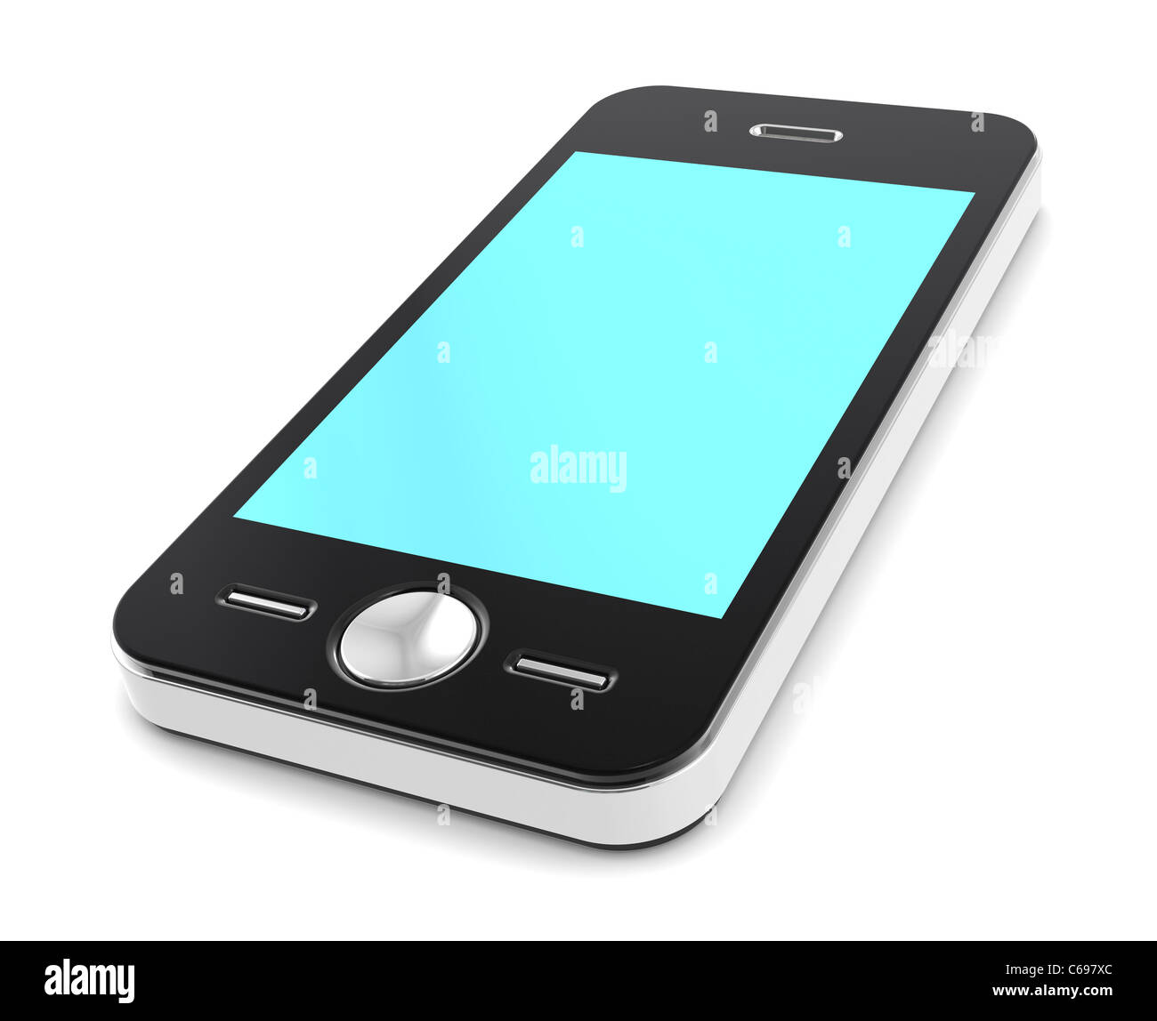 Smart Phone with high Illuminative Blue Screen Stock Photo - Alamy