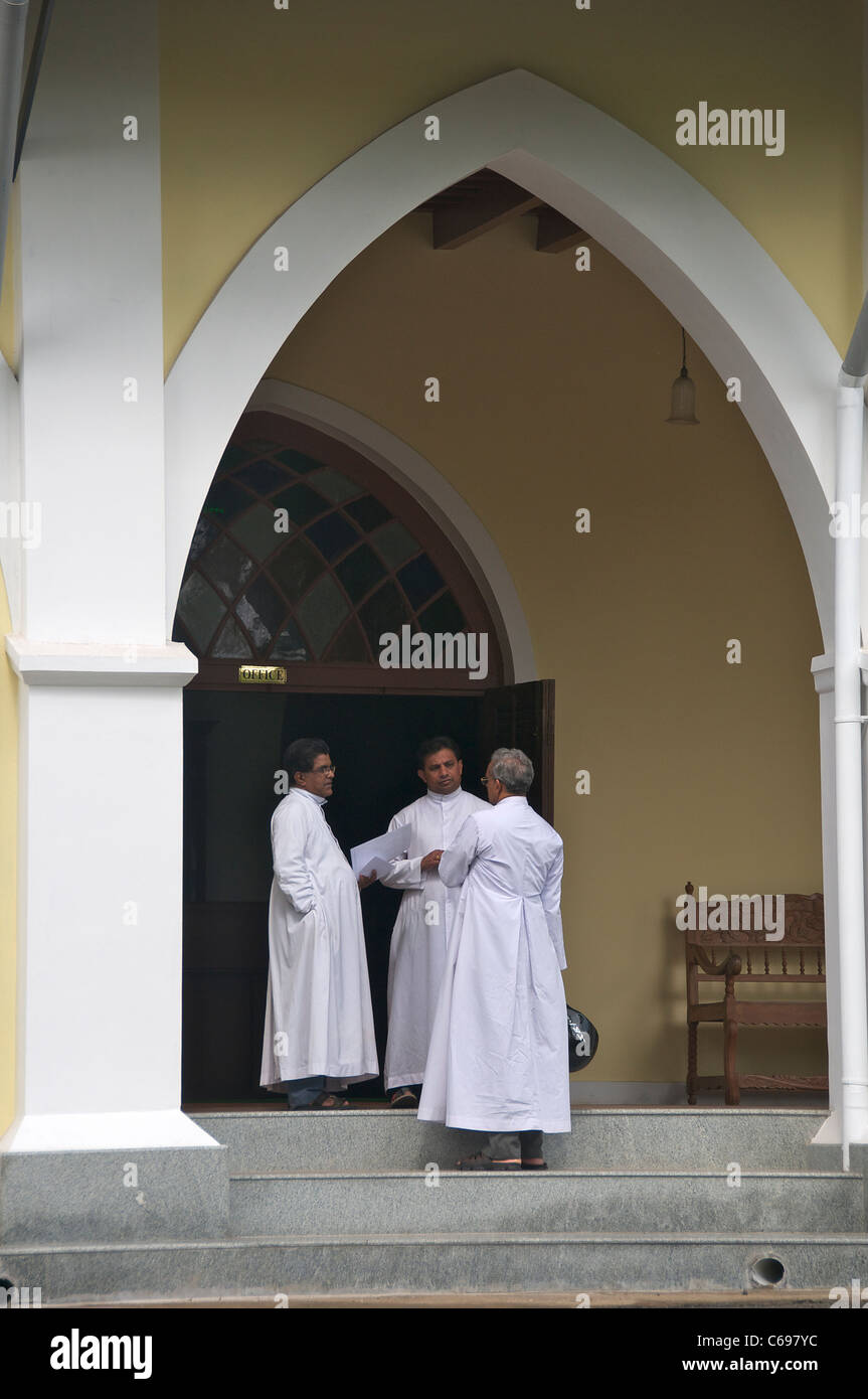 Three Catholic priests Bishops House Fort Cochin Kerala South India ...
