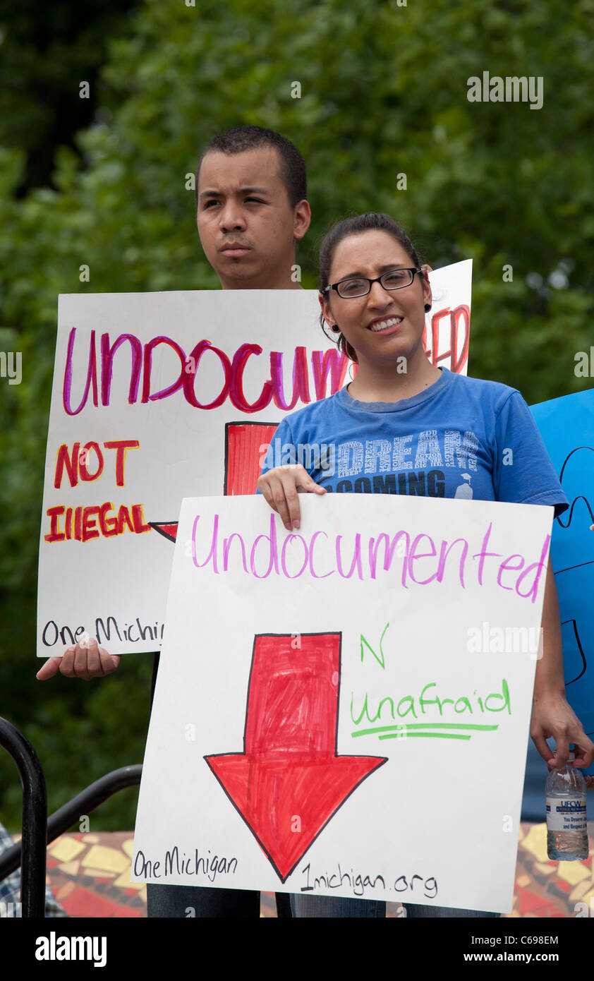 Rally Against Racial Profiling by Border Patrol Officers Stock Photo ...