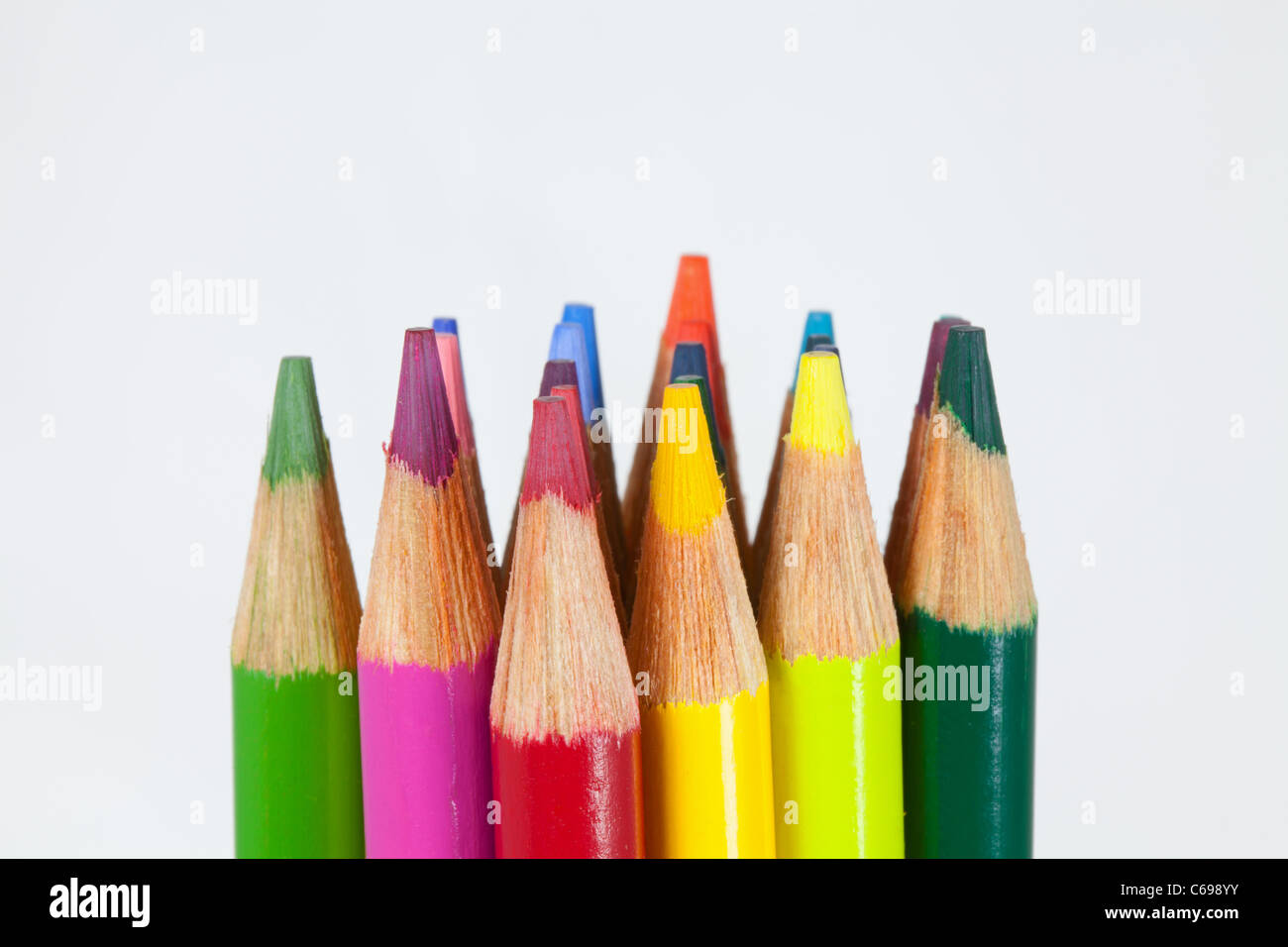A group of crayons against white Stock Photo - Alamy