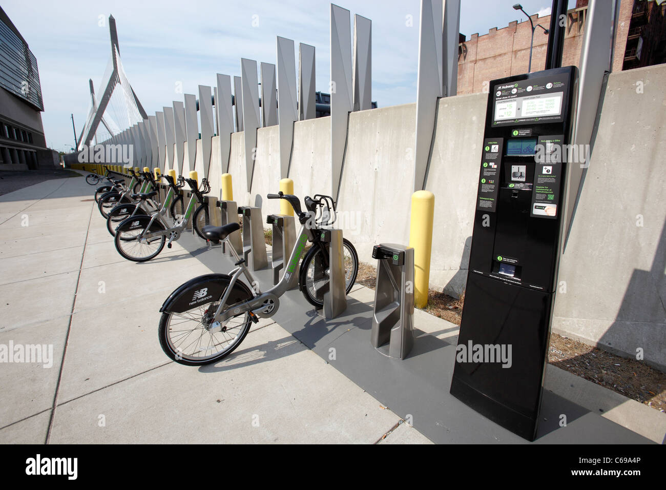 Bicycle rental station at North Station in Boston, Massachusetts Stock ...