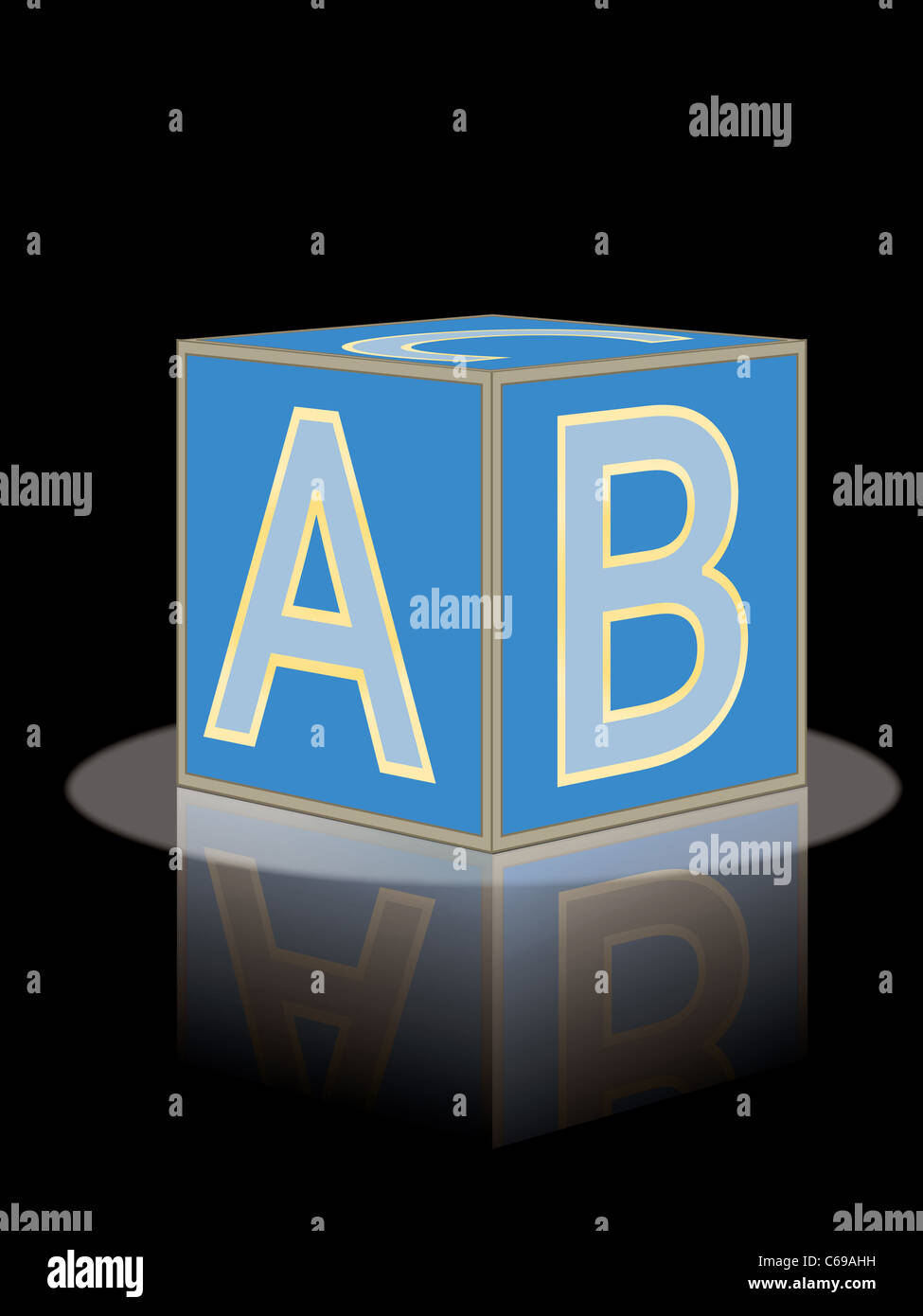 abc brick with reflection vector illustration Stock Photo - Alamy