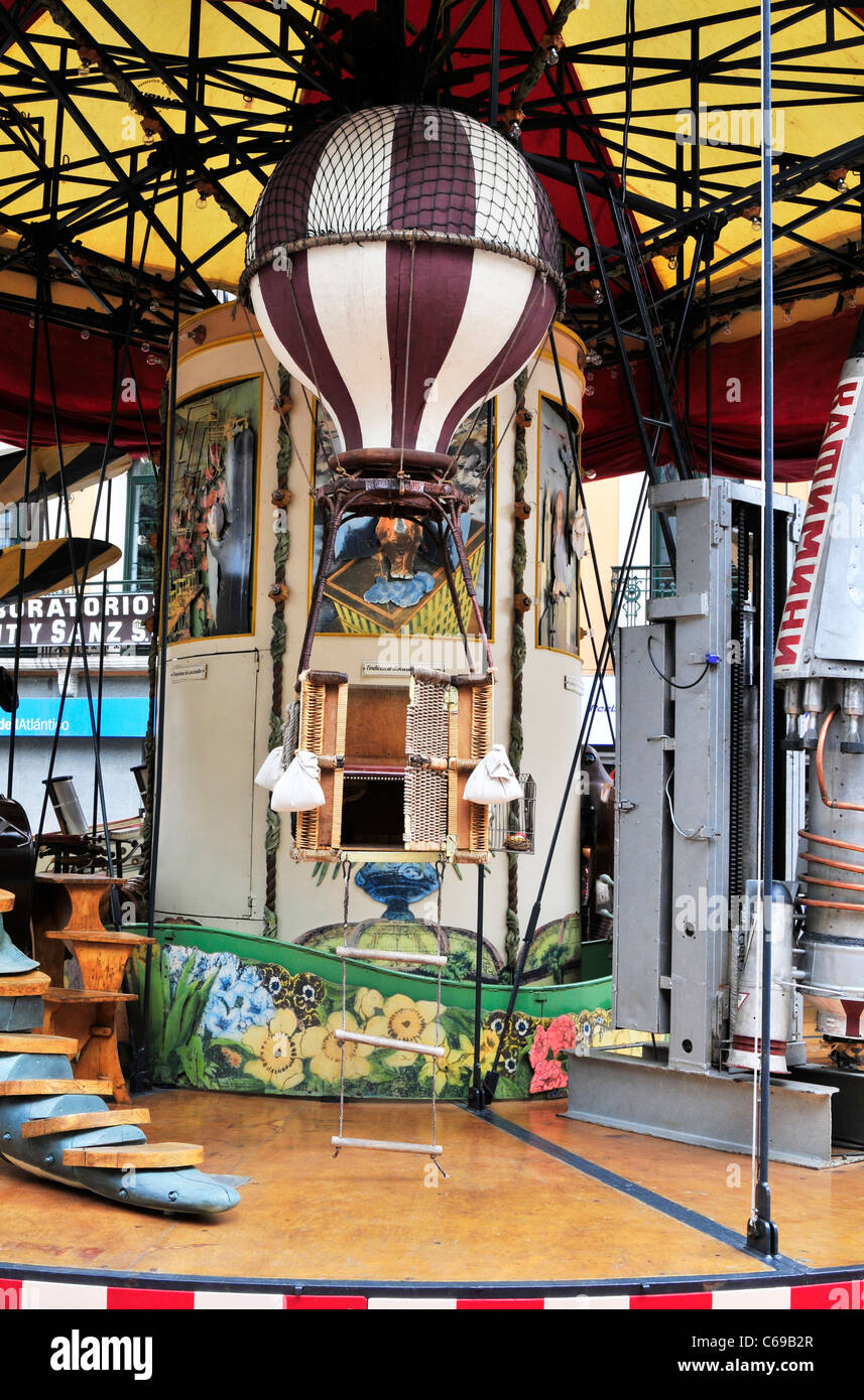 Carousel Merry Go Round With Hot Air Balloon Detail in Red and White ...