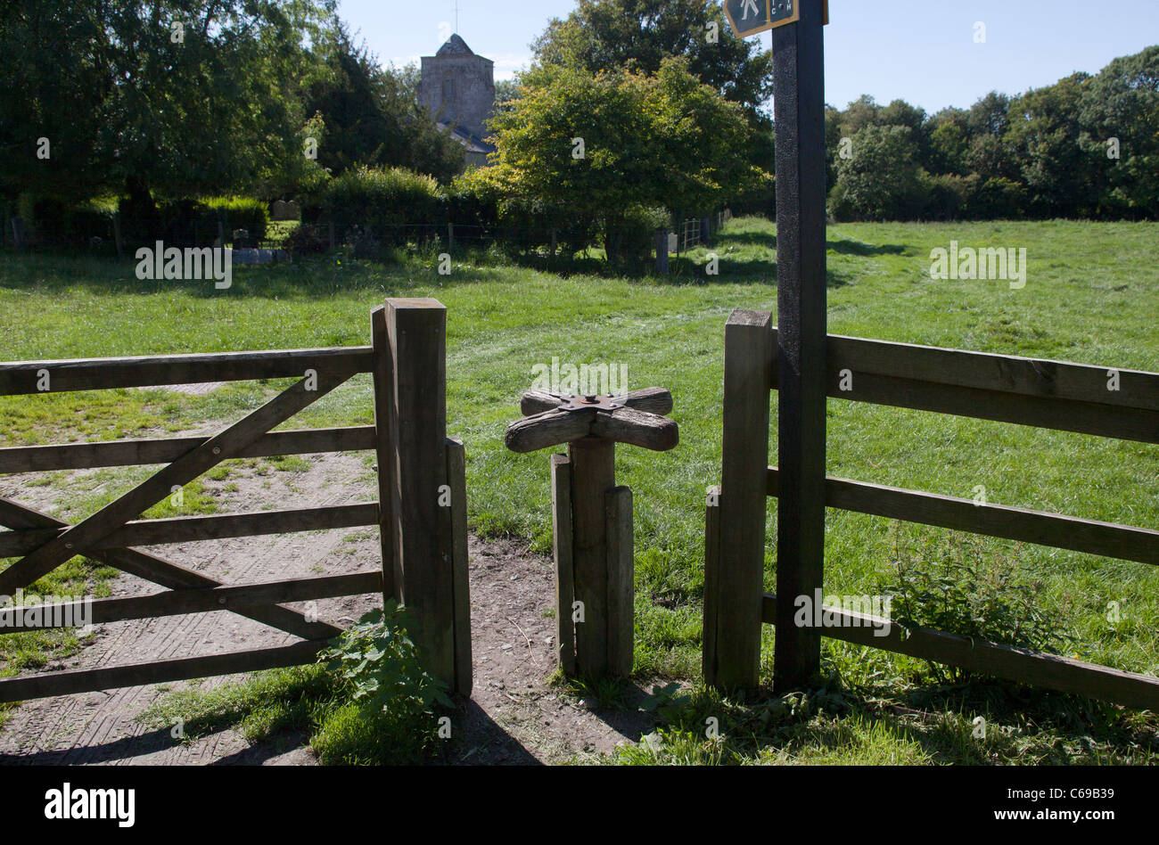 Old Wooden Turnstile between Alton Barnes and Alton Priors Village ...