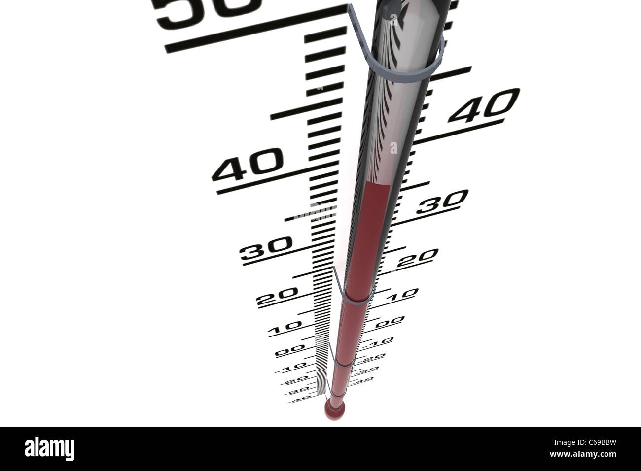 Illustration of a 3d thermometer Stock Photo - Alamy