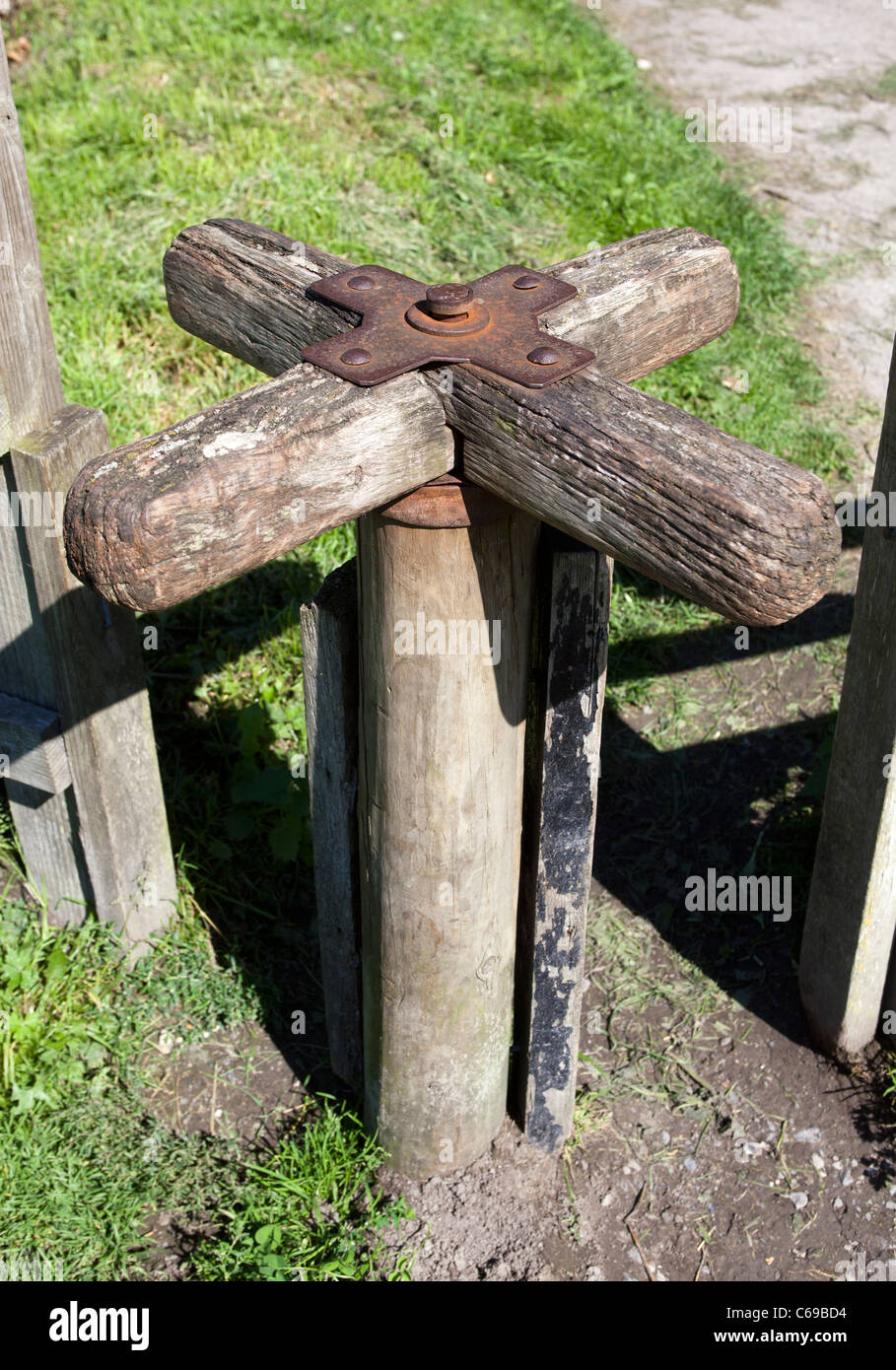 Old wooden turnstile between alton hi-res stock photography and images ...