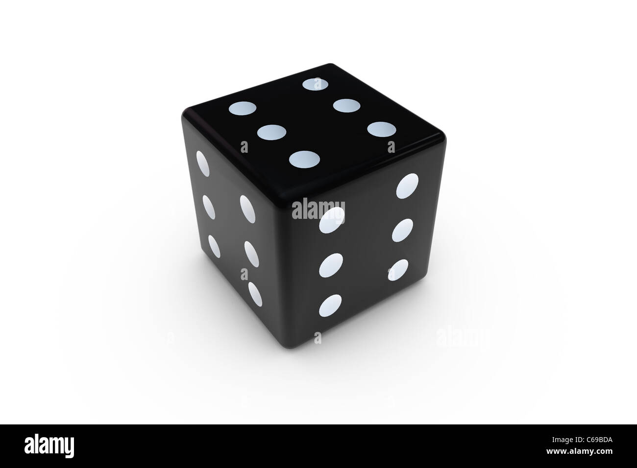 Black dice isolated on white background Stock Photo - Alamy