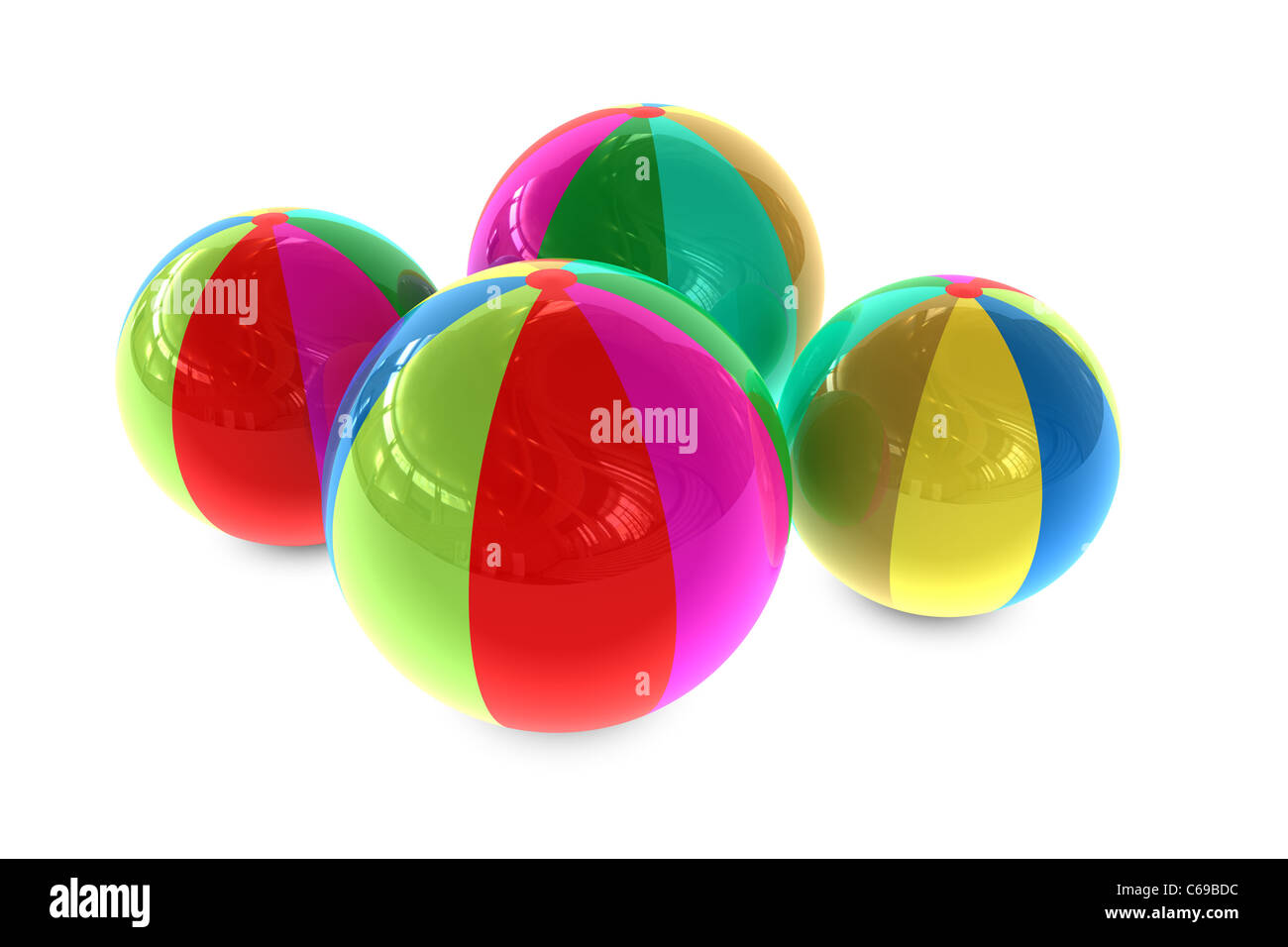 3D rendered illustration of different color beach balls Stock Photo - Alamy