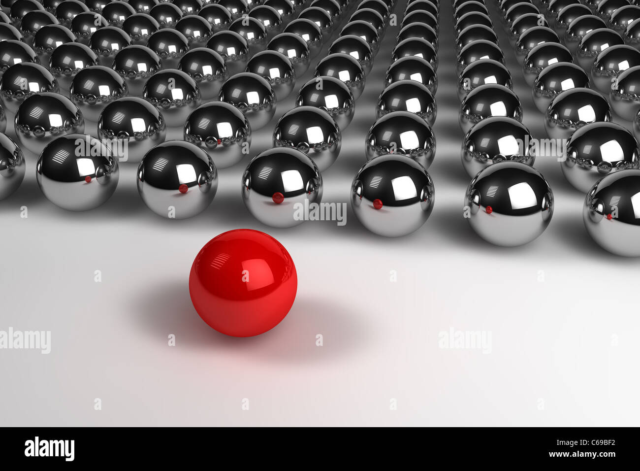 3D rendered illustration of spheres leadership concept Stock Photo - Alamy