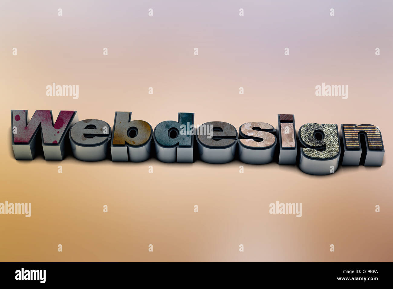 Illustration of a Webdesign letter Stock Photo - Alamy