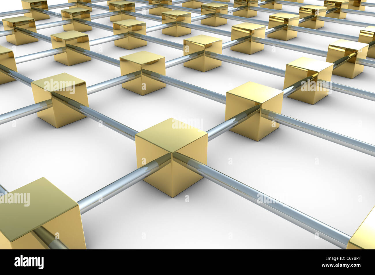 Illustration of cubes with connections Stock Photo - Alamy