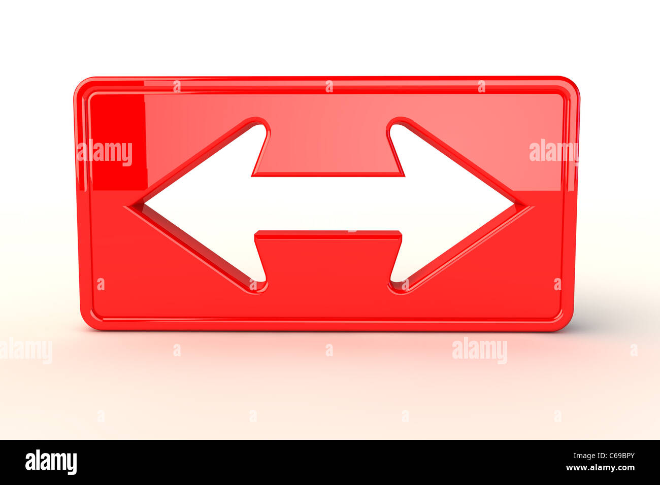Left and right directions symbol in red Stock Photo - Alamy