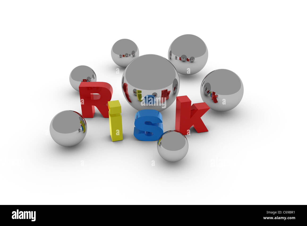 Risk letter with chrom spheres Stock Photo - Alamy