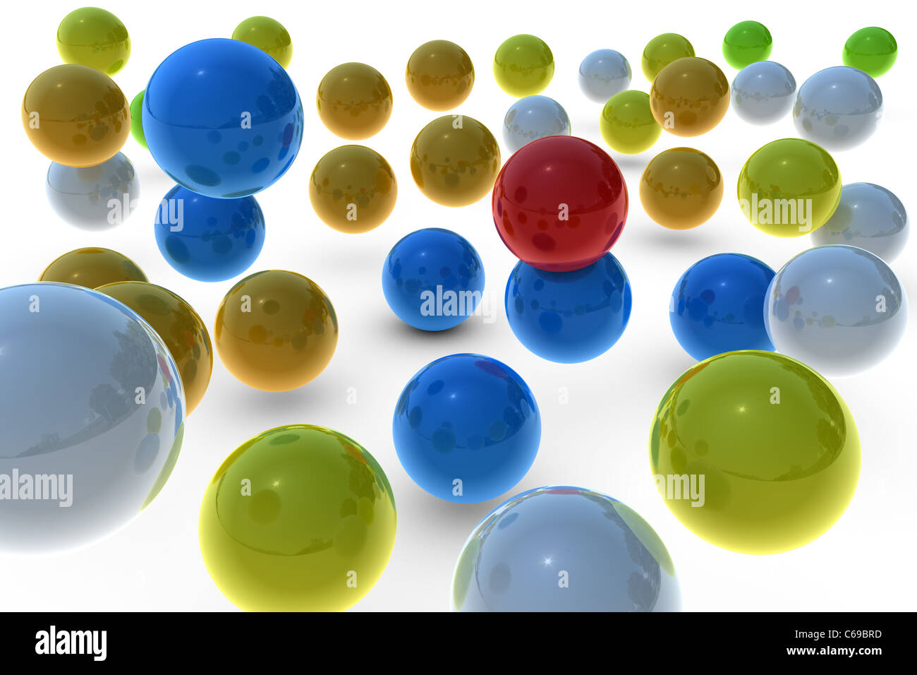 3D rendering different color spheres Stock Photo - Alamy