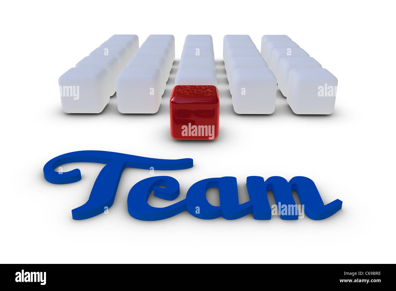 Group of cubes with team word in blue Stock Photo - Alamy